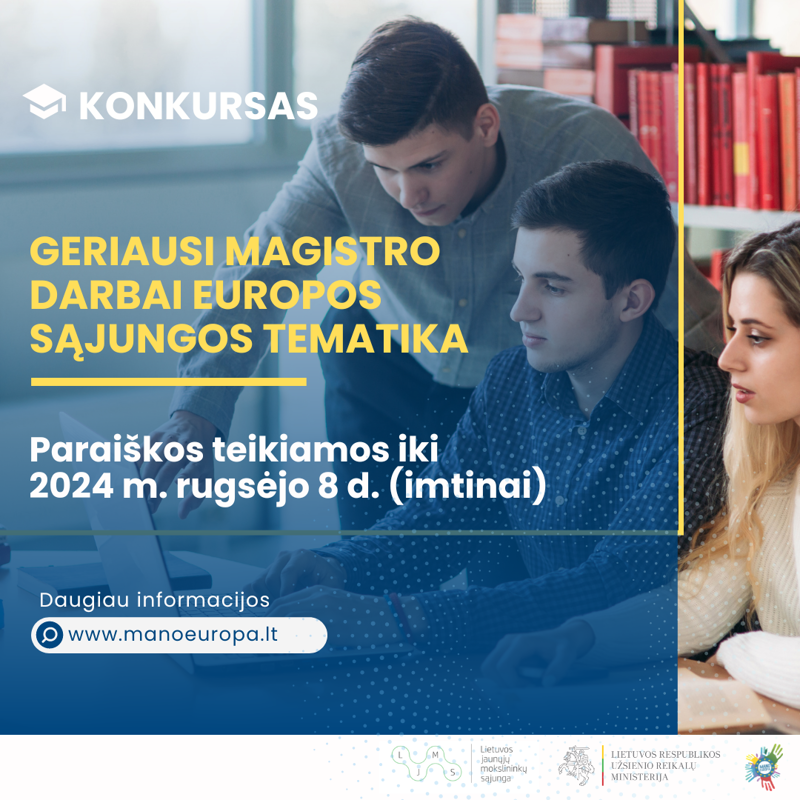 Magistro darbų ES tematika konkursas | Užsienio reikalų ministerija